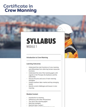 Agenda Download | Certificate in Crew Manning